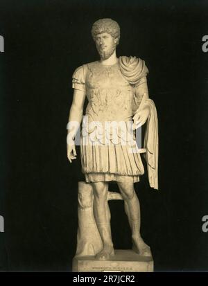 Roman sculpture of the Emperor Lucius Verus, excavated from Bulla Regia ...