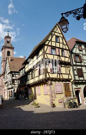 Lamp, Old House, Riquewihr, Alsace, France, Europe Stock Photo - Alamy