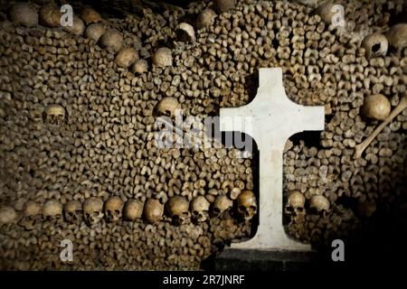 Inside the famous underground catacombs burial area in Paris Stock ...
