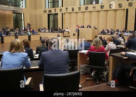 Plenary hall, chamber of the German Parliament at the Reichstag ...