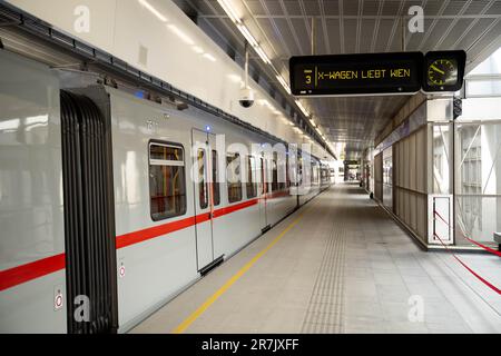 Vienna, Austria. 16 June 2023. New subway train „X-Wagen“ being introduced by Wiener Linien for ...