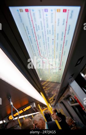 Vienna, Austria. 16 June 2023. New subway train „X-Wagen“ being introduced by Wiener Linien for ...