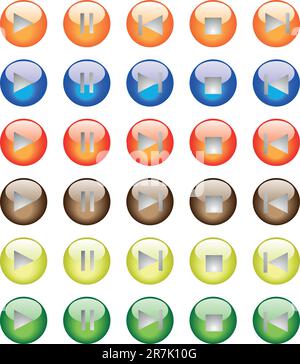 Colorful rounded square arrow buttons with arrowheads Stock Vector ...