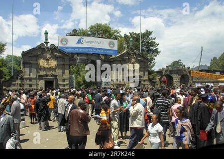 Entrance to the main campus of Addis Ababa University, Addis Ababa ...