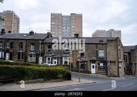 Old mill workers cottages within the terraced streets of Woodside, part ...