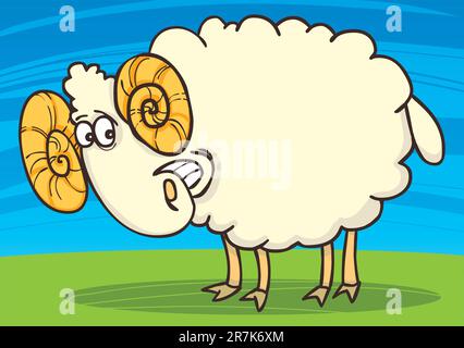 cartoon illustration of funny happy ram Stock Vector Image & Art - Alamy