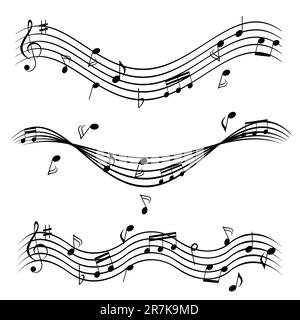 Various music notes on stave Stock Vector Image & Art - Alamy
