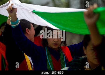 Kathmandu, Nepal. 16th June, 2023. People celebrate Bhumi Puja festival ...
