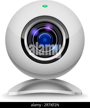 Realistic computer web cam. Illustration on white background Stock ...