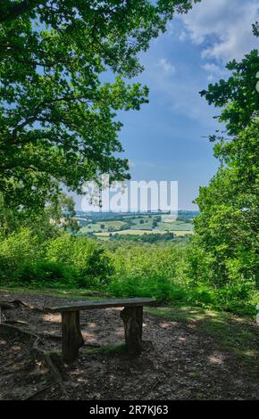 View from Kinver Edge towards Dudley Castle and the Black Country ...