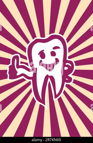 happy dent poster card Intact, healthy molar tooth Stock Vector Image ...