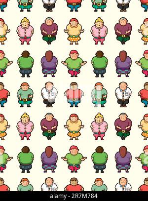 Cartoon Fat people seamless pattern Stock Vector Image & Art - Alamy