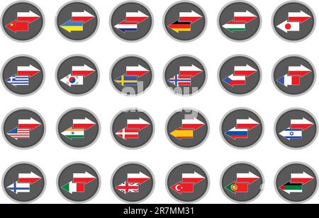 German translation icons with flag arrows Stock Vector Image & Art - Alamy