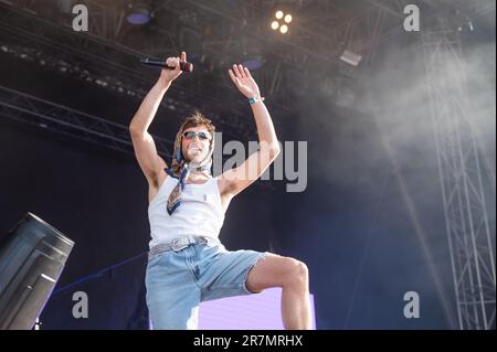 Neuhausen, Germany. 16th June, 2023. The band 01099 performs at the ...
