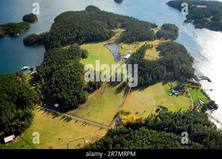Aerial image of Orcas Island, San Juans Islands, WA, USA Stock Photo ...