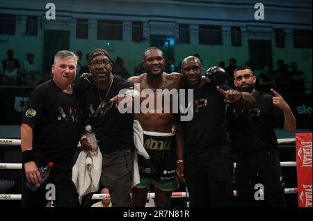 Viddal Riley celebrates defeating Anees Taj after their Cruiserwight ...