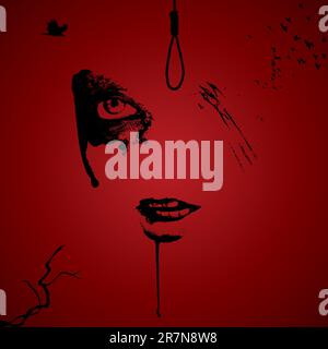 horror face hanging Stock Vector Image & Art - Alamy