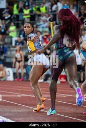 Lina Nielsen of GB & NI competing in the women’s 4x400m relay at the ...