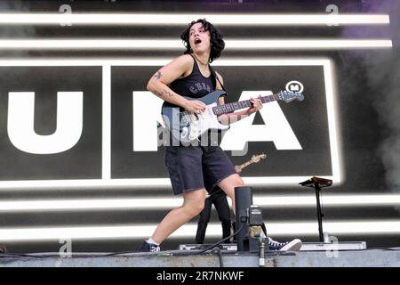 Josette Maskin of MUNA performs during the 2023 Bonnaroo Music and Arts ...