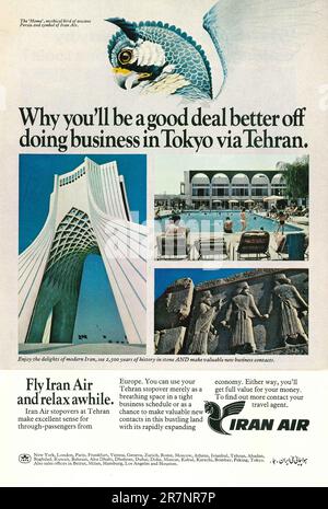 Iran air advert in a magazine 1972 Stock Photo - Alamy