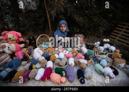Gaza. 15th June, 2023. Palestinian children ride at the seaside in Gaza ...