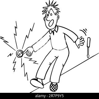 Man get electric shock Stock Vector Image & Art - Alamy