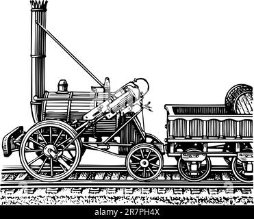 Old steam locomotive Stock Vector Image & Art - Alamy