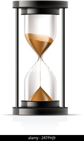 Sand flowing through an hourglass front view Stock Vector Image & Art ...