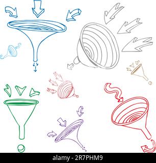 diagram funnel cartoon vector illustration Stock Vector Image & Art - Alamy