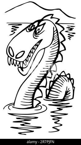 Loch Ness, Scotland, monster, Lake fully editable vector icons Stock ...