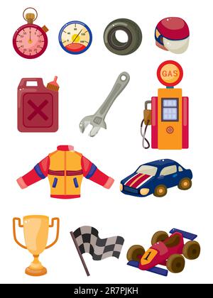 cartoon f1 car racing icon set Stock Vector Image & Art - Alamy