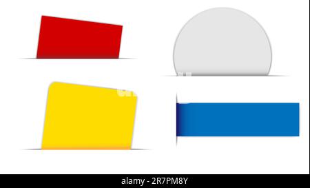 Collection of Labels in Different Shapes and Colors on White Background ...