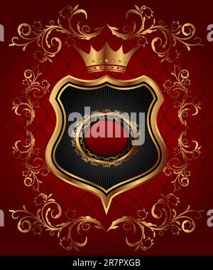 Illustration elegant gold heraldry frame - vector Stock Vector Image ...