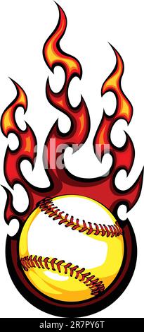 Graphic baseball image with flames Stock Vector Image & Art - Alamy