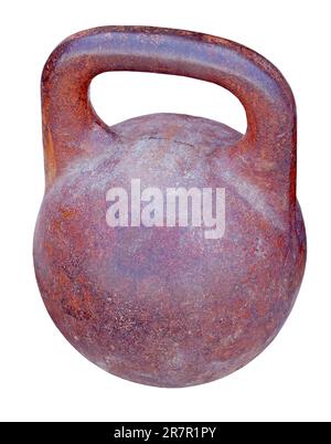 old kettlebell isolated on a white background Stock Photo - Alamy