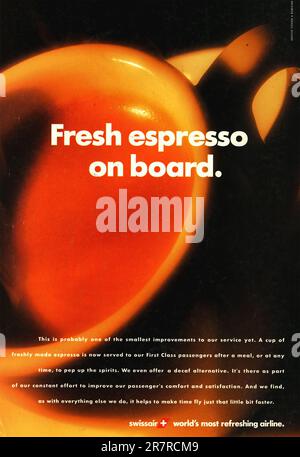 Swiss air vintage magazine advertisement Stock Photo - Alamy