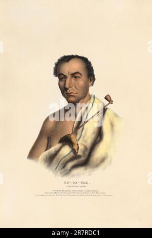 ON-GE-WAE. A CHIPPEWA CHIEF., from History of the Indian Tribes of ...