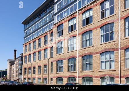 Silk Mill Homes converted mill building, Elland, West Yorkshire Stock ...