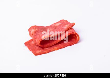 Seamless and Thick Slices of Fresh Beef Bacon on white Background for ...