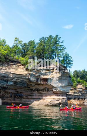 Exploring with a kayak, Pictured Rocks National Lakeshore, Munising ...