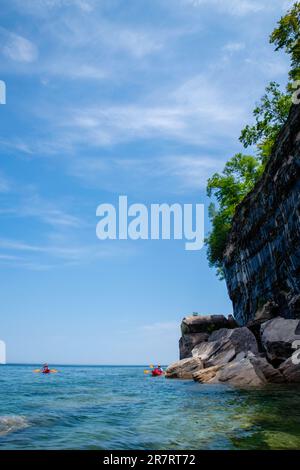 Exploring with a kayak, Pictured Rocks National Lakeshore, Munising ...