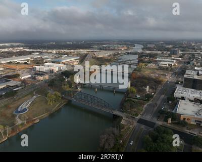 An aerial view of Waco Downtown on a gloomy day in Texas Stock Photo ...