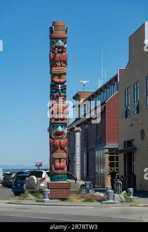 Port Townsend, WA, USA-July 2022; View of downtown Water Street in Port ...