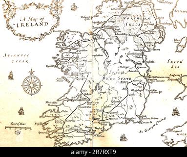 Vintage map of Ireland 1900s Stock Photo - Alamy
