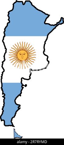 Argentina flag and map in vector illustration Stock Vector Image & Art ...