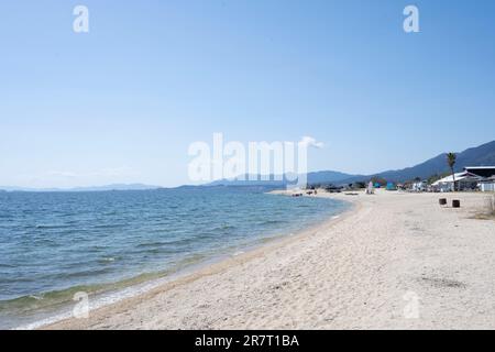 Otsu, Shiga Prefecture, Japan. 19th Mar, 2023. Omatsu-zaki (é›„æ ¾å´Ž ...