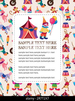Carnival show and party greeting card with celebration objects Stock ...