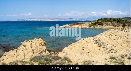 Lagoon, Ciganka beach, near Lopar, Island Rab, Kvarner Gulf Bay ...