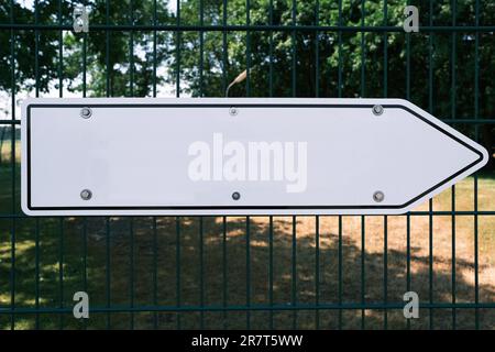 Blank white sign for own design with white background Stock Photo - Alamy