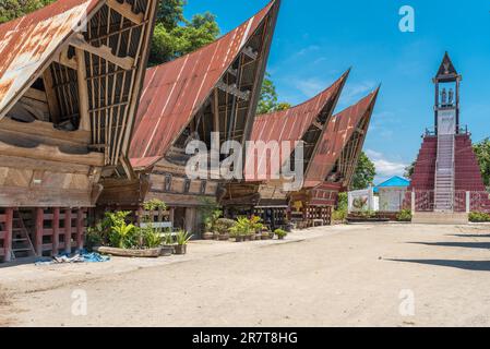 Traditional Toba Batak Village of the Sitio Clan. The houses called ...